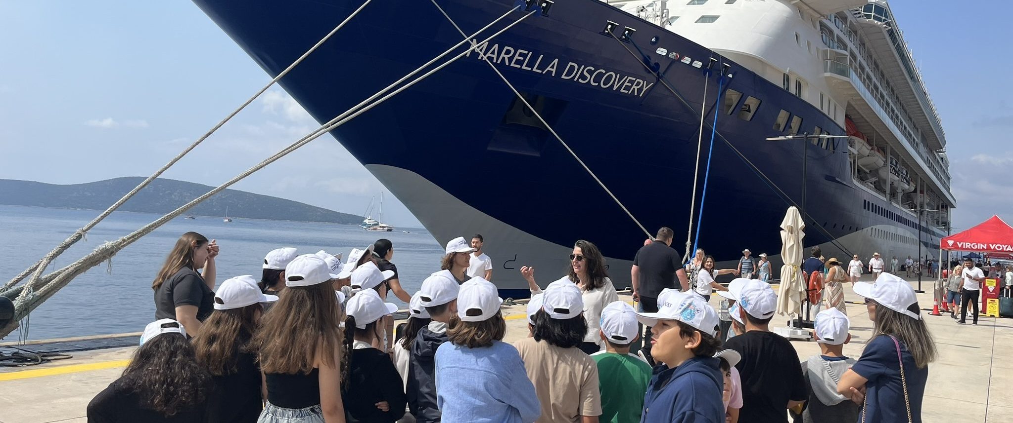 Bodrum Cruise Port aynı anda 2 gemi ağırladı, 30 çocuğa kruvaziyer ...